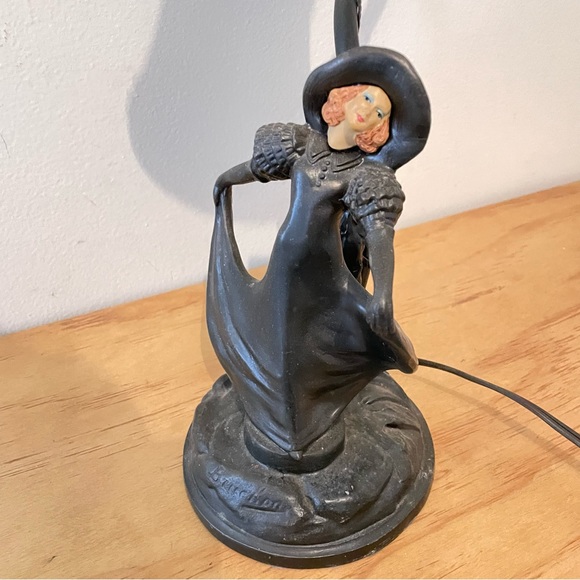 Art | Vintage Art Nouveau Deco Table Lamp Girl Emile Bruchon Bronze ...